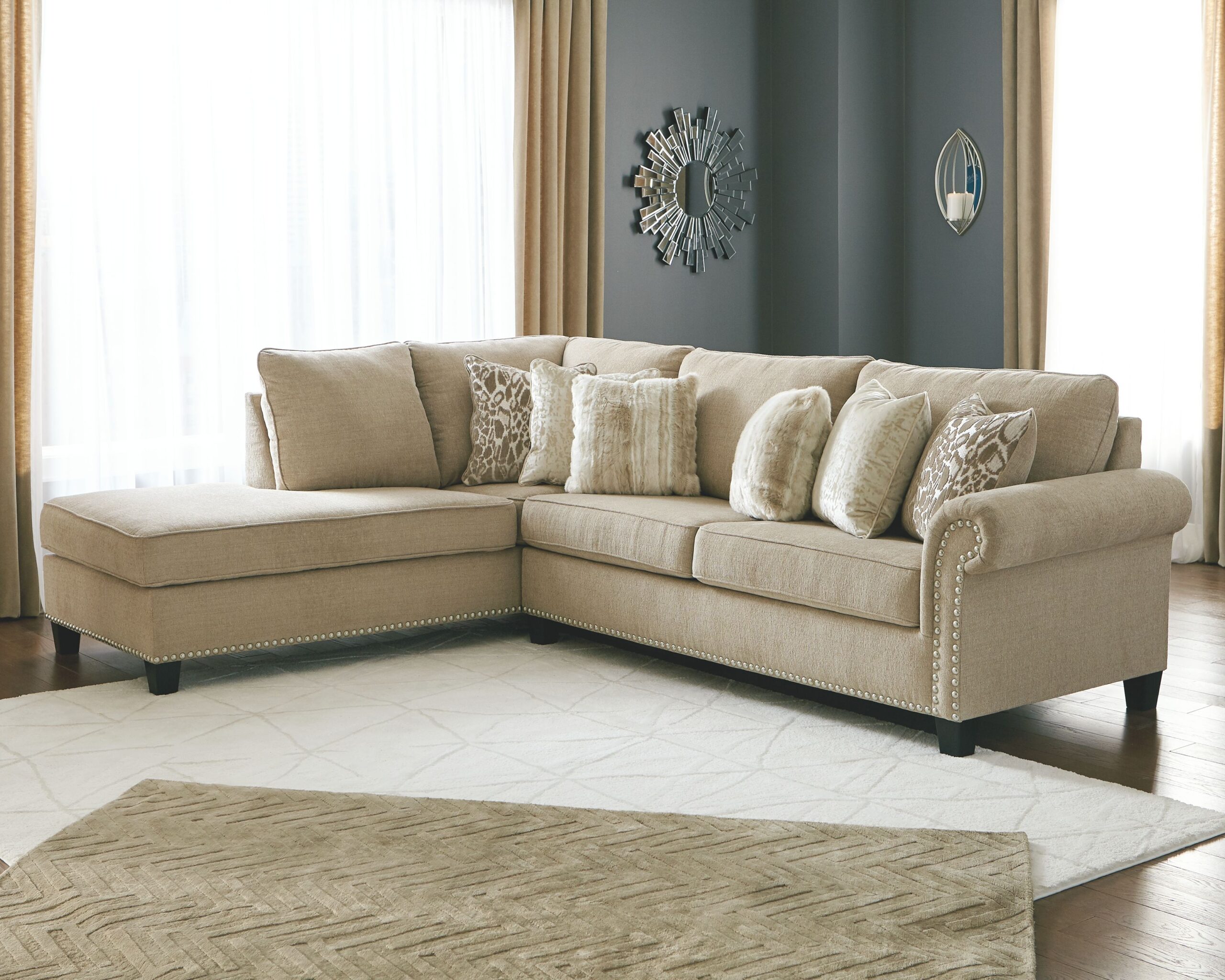 Dovemont - Putty - Left Arm Facing Corner Chaise 2 Pc Sectional ...
