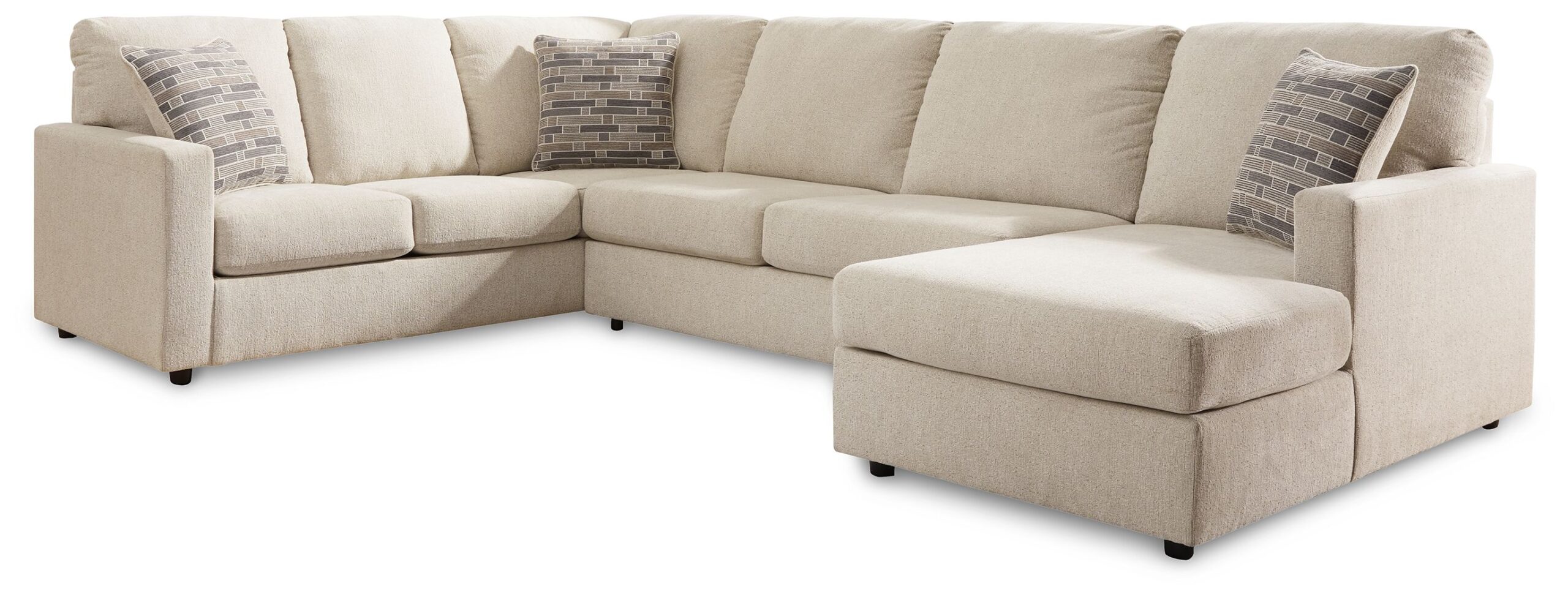 Edenfield - Right Arm Facing Corner Chaise 3 Pc Sectional - Linen ...
