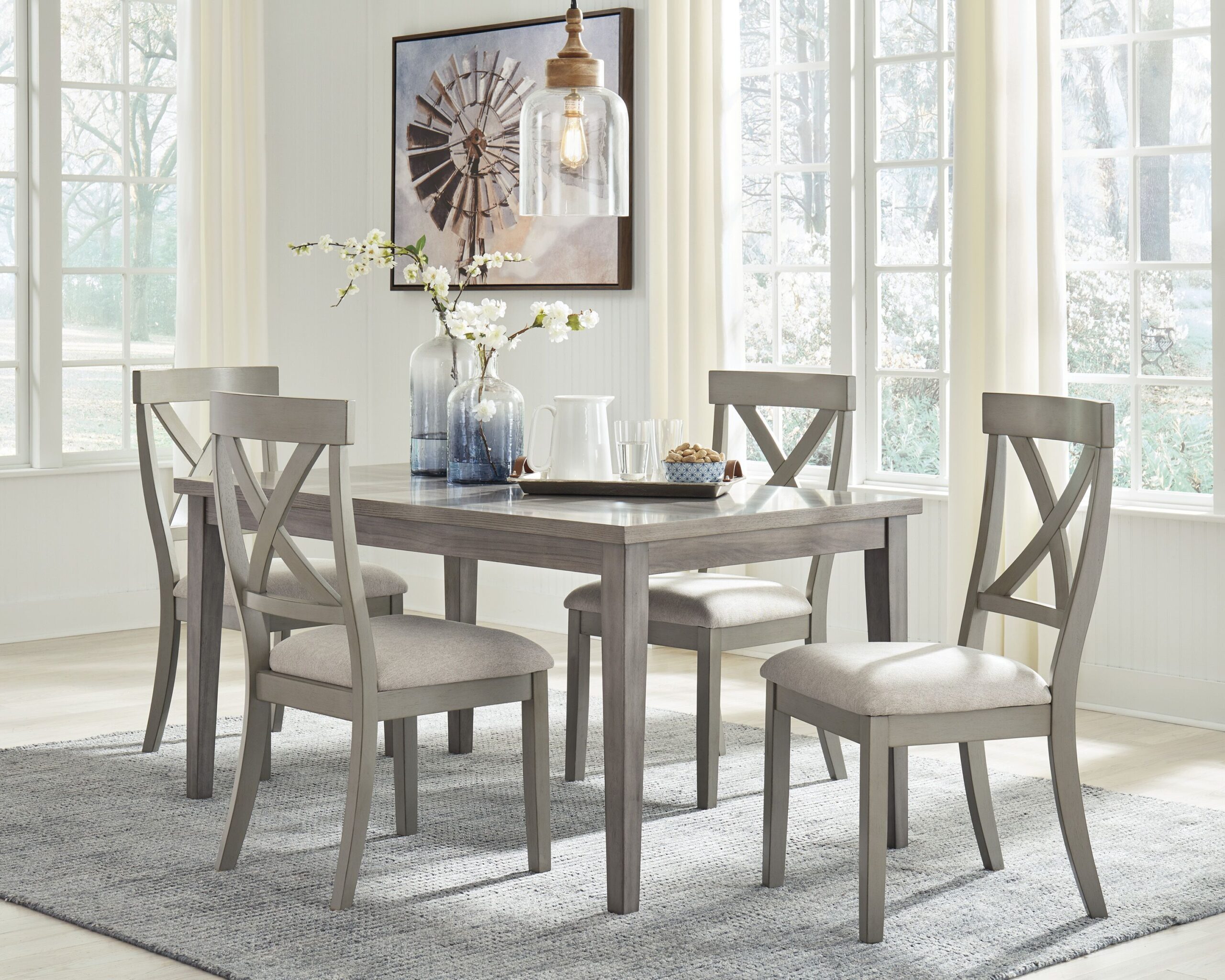 Parellen - Gray - 5 Pc. - Dining Room Table, 4 Side Chairs – Barron's ...